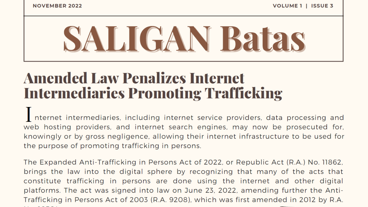 SALIGAN Batas November 2022 - Saligan
